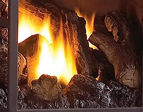 HearthSense Natural Gas Ventless Gas Fireplace System with Mantle, Remote Control, 4 Fire Logs, Use with Natural Gas, 20000 BTU, Heats up to 950 Sq. Ft., Cherry