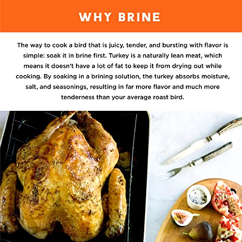 Fire & Flavor Cajun Turkey Brine Kit - Includes Bag and Poultry Seasoning for Roasting, Grilling, Smoking, and Frying Birds Up to 25 lbs