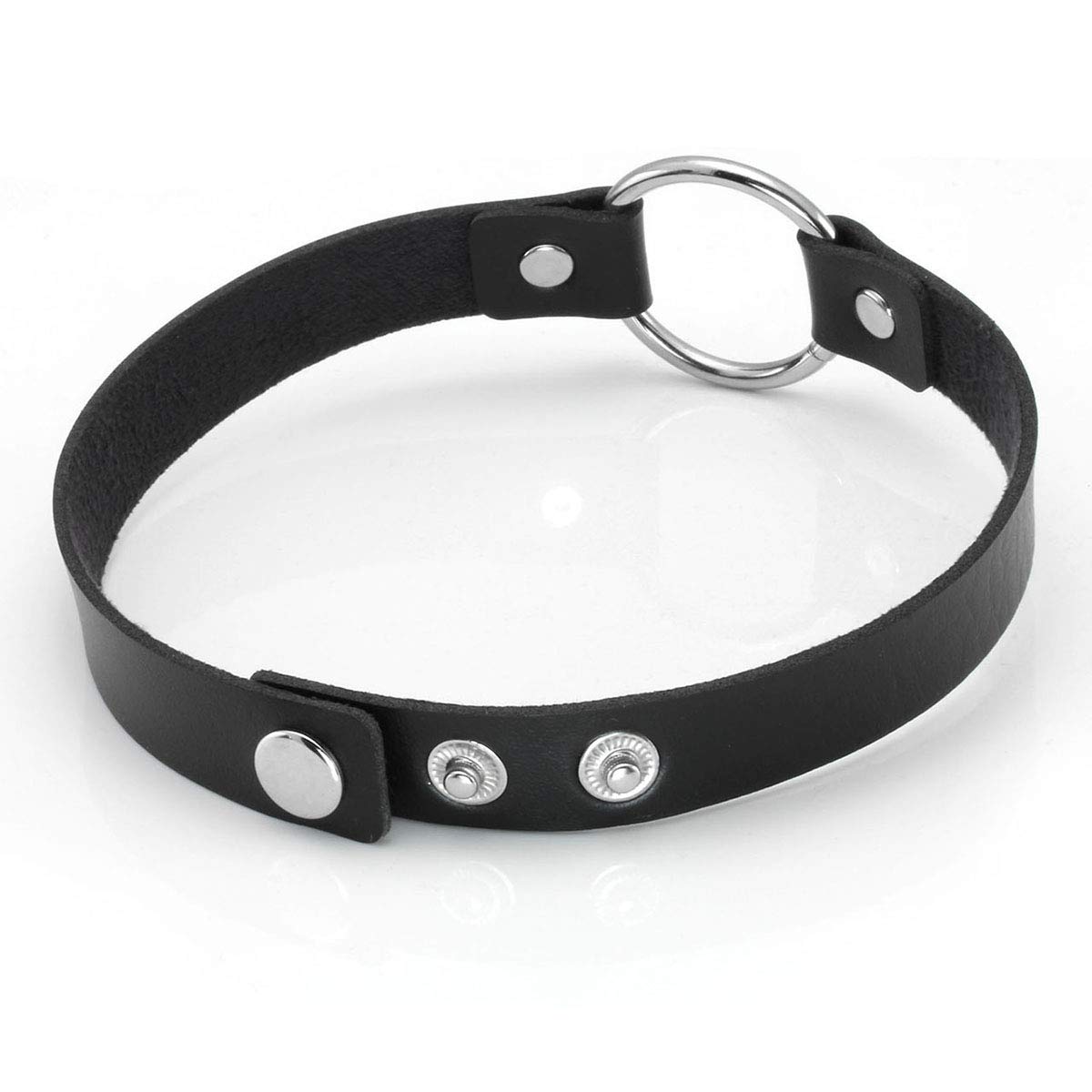 Eigso O-Ring Punk Choker Fashion Vintage Goth Style Collar Necklace Hoop Classical for Women (Black)