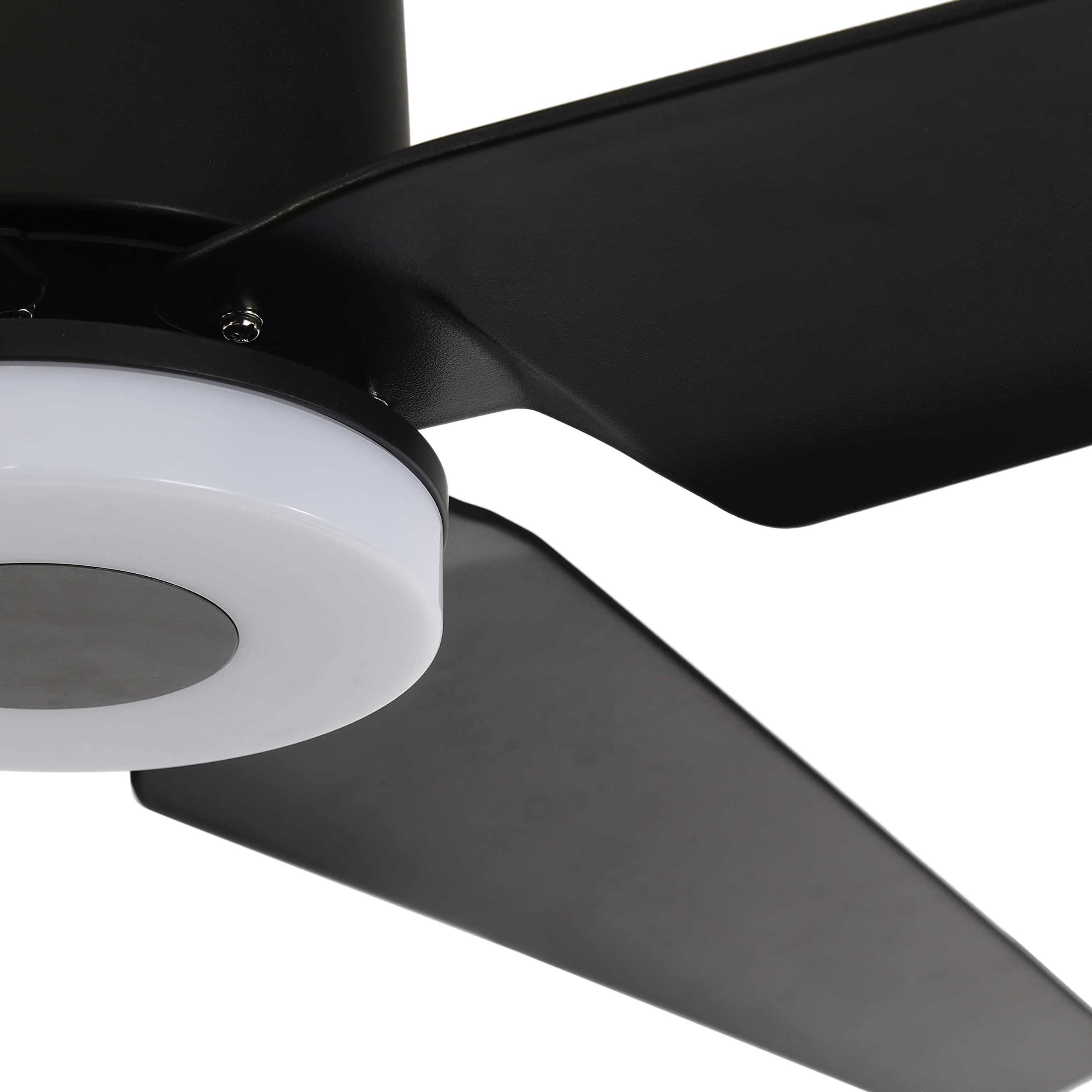 FINXIN Indoor Ceiling Fan Light Fixtures Black Remote LED 54 Ceiling Fans For Bedroom,Living Room,Dining Room Including DC Motor,4-Blades,Remote Switch