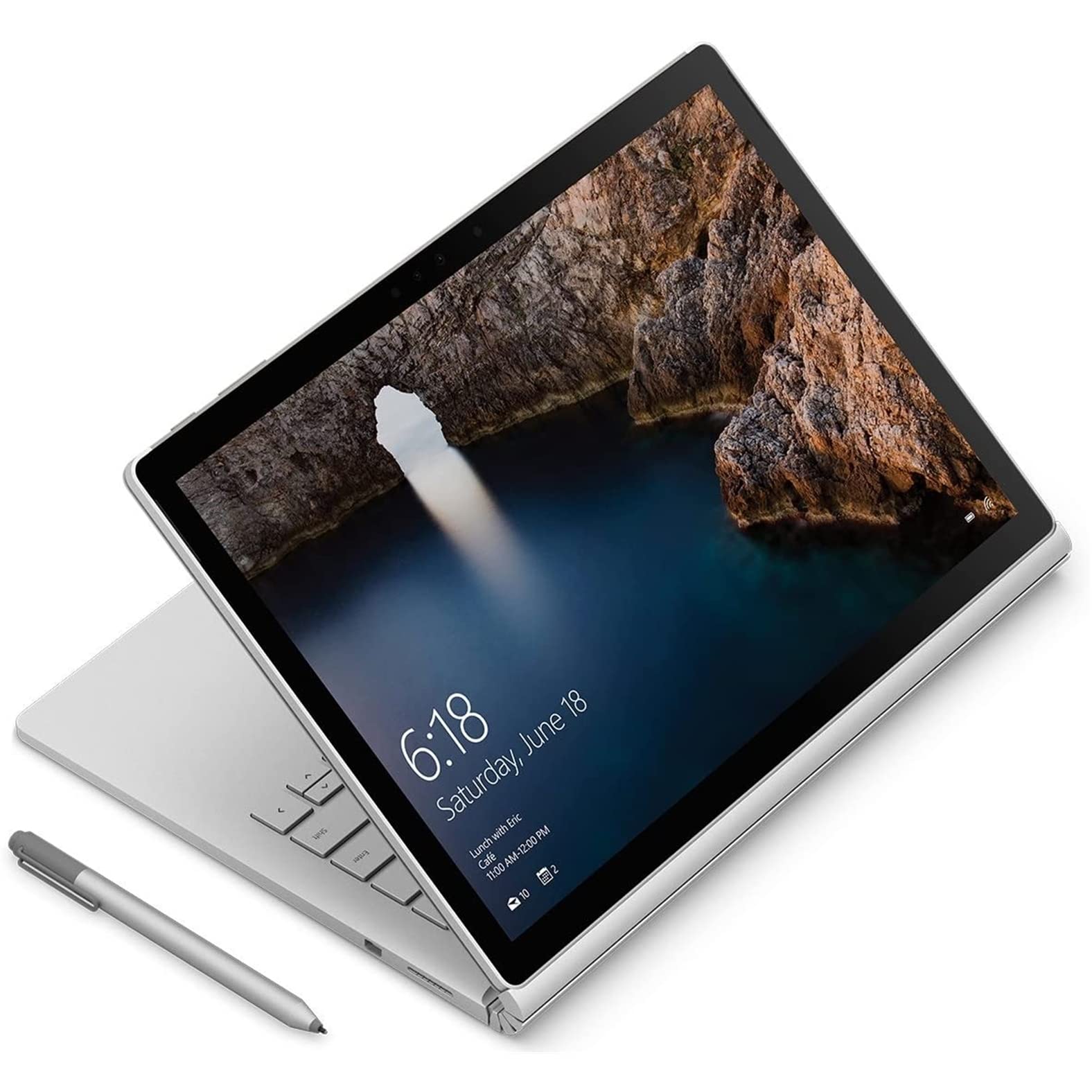 Microsoft Surface Book CR9-00013 13.5" Touch 8GB 128GB SSD Core™ i5-6300U 2.4GHz, Silver (Renewed)