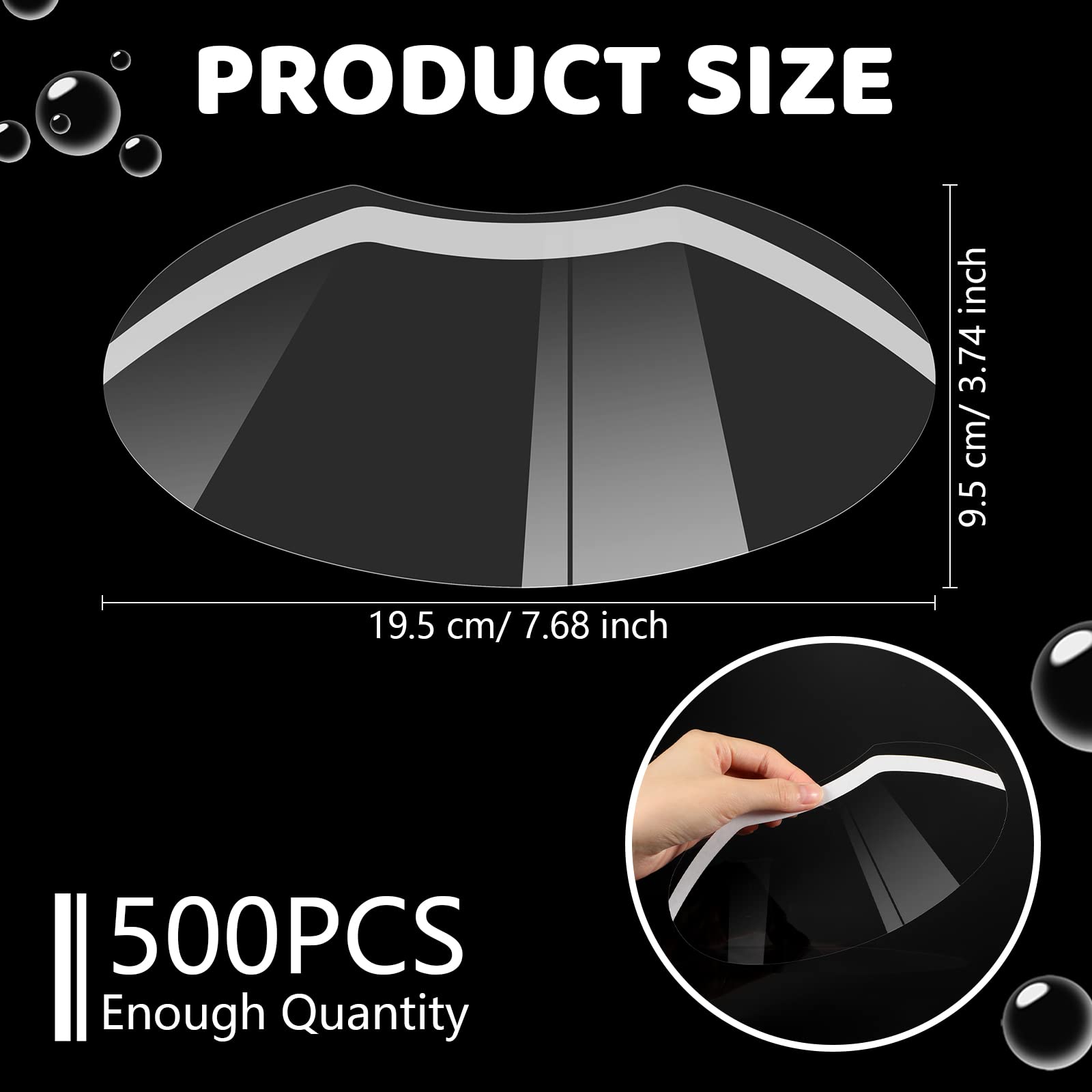Microblading Shower Visor Face Shield Disposable Clear Eyebrow Shield Goggles Face Cover Bath for Adult Hair Hairspray Eyelash Extension Eye Surgery Aftercare Salon Permanent Makeup (500 Pcs)