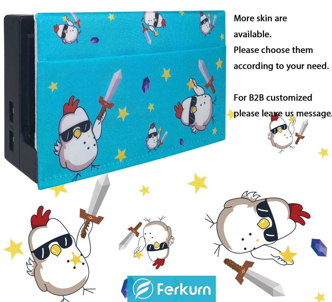 Ferkurn Switch Dock Sleeve Dust Cover Soft Compatible with Switch Dock Set, Switch Dock Sock Sleeve Cover Lining Anti Scrash Cover Dust Switch HDMI Dock Station Skin, Cyan
