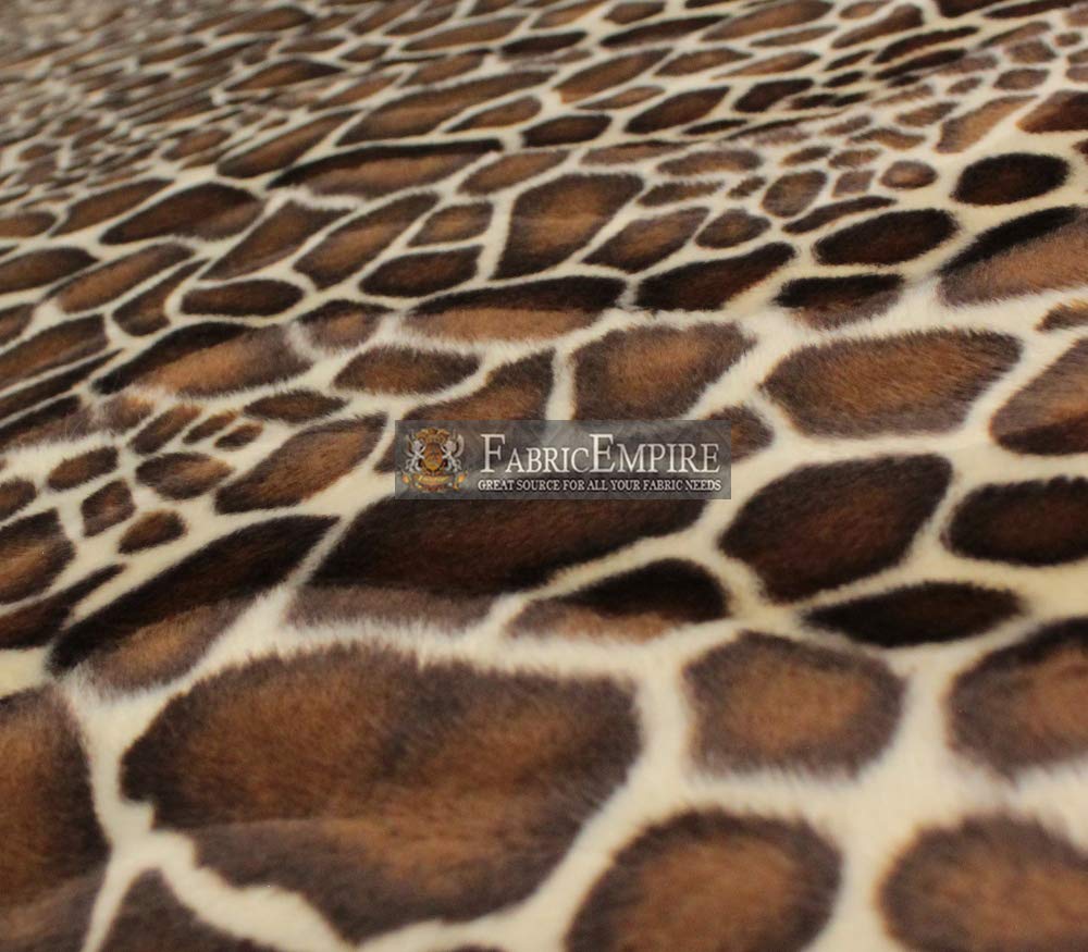 Velboa Faux Fur Fabric Giraffe Safari Brown / 60" Wide/Sold by The Yard
