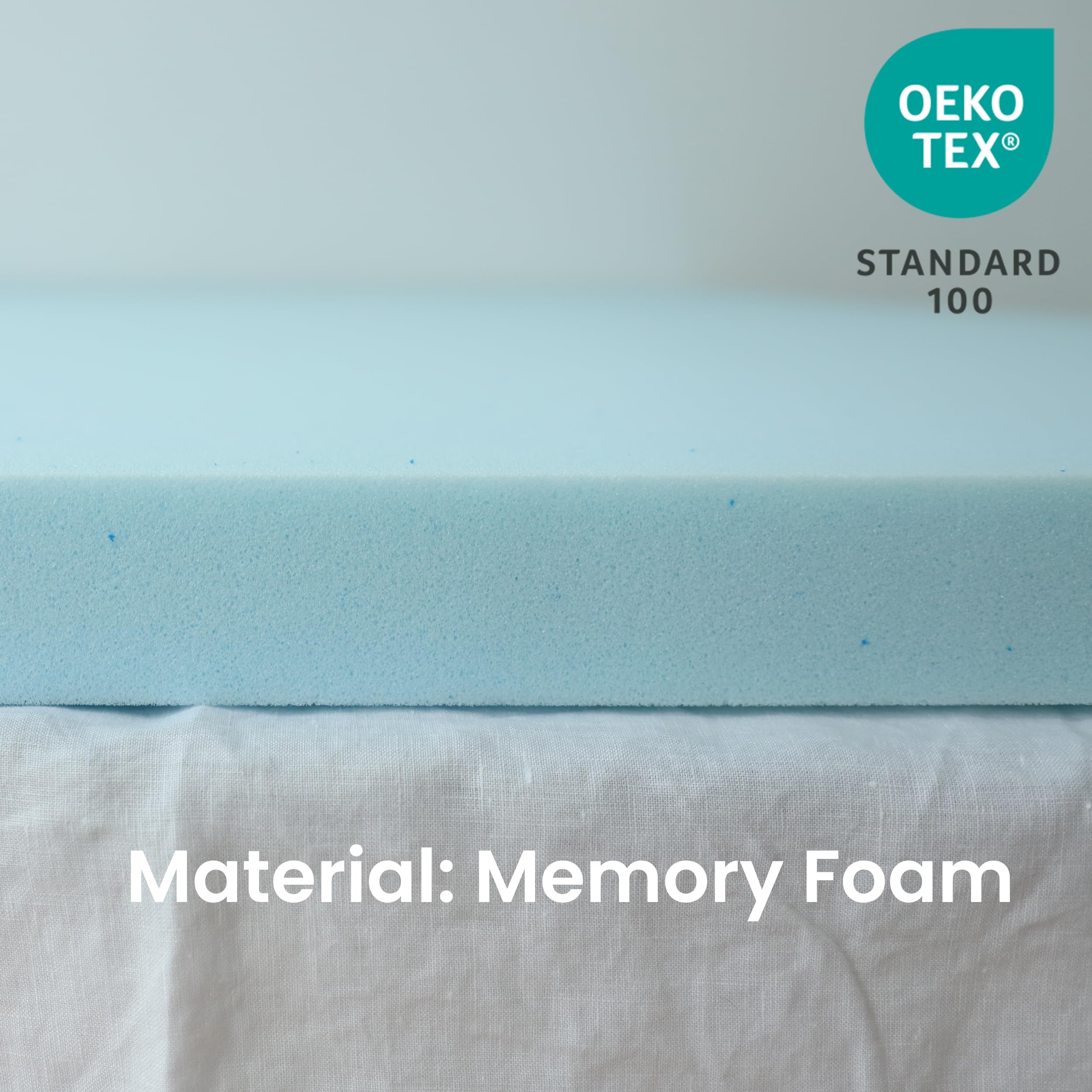 Simple&Opulence 2 Inch Memory Foam Mattress Topper, Cooling Gel Infused Mattress Pad for Back Pain Relief,Ventilated and Breathable - Queen Size