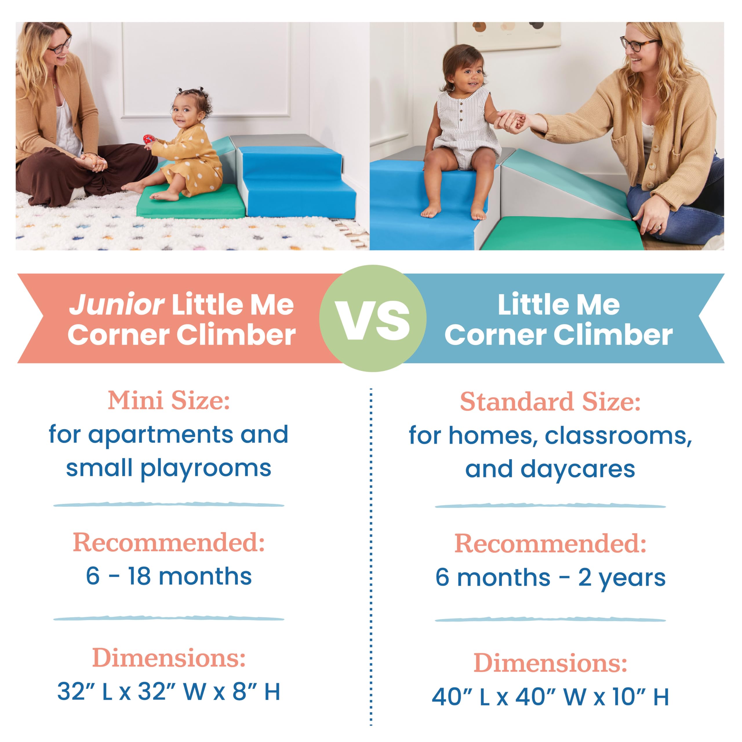 ECR4Kids SoftZone Little Me Corner Climber, Toddler Playset, Contemporary, 4-Piece