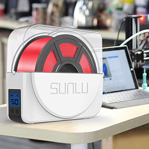 Upgraded Dryer Box of 3D Printer Filament, SUNLU 3D Filament Dryer Box S1, LA Filament 1.75 mm Dimensional Accuracy +/- 0.02 mm, 1 KG Spool, PLA White