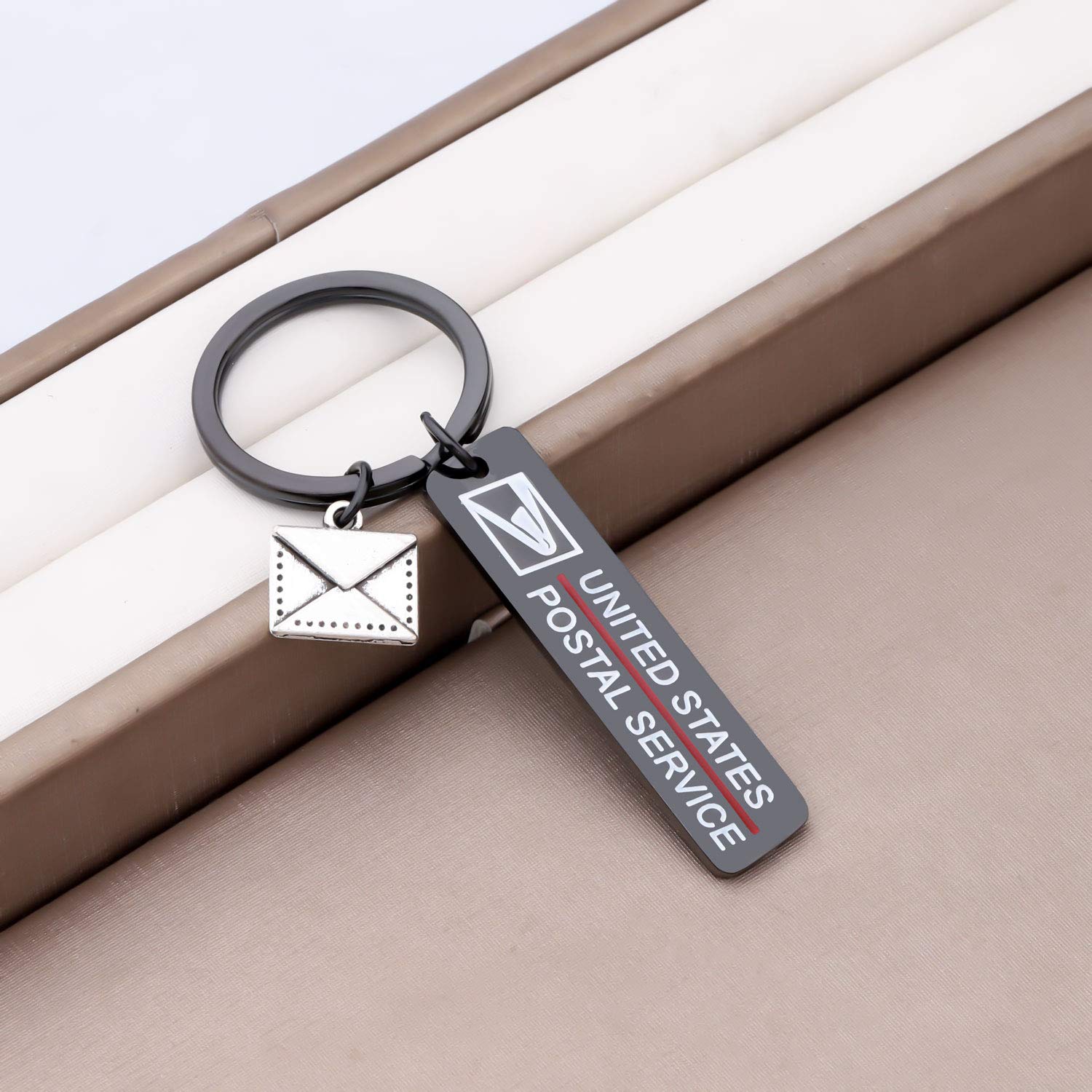 FAADBUK Post Office Keychain Postman Gift Postal Jewelry Gifts for Postal Staff (Post Office K-Black)