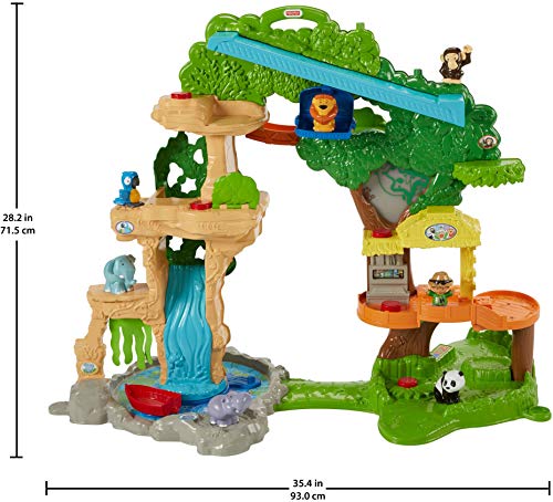 Fisher-Price Little People Toddler Playset Share & Care Safari 2-Ft Tall Toy with Lights Sounds & 7 Figures for Ages 1+ years