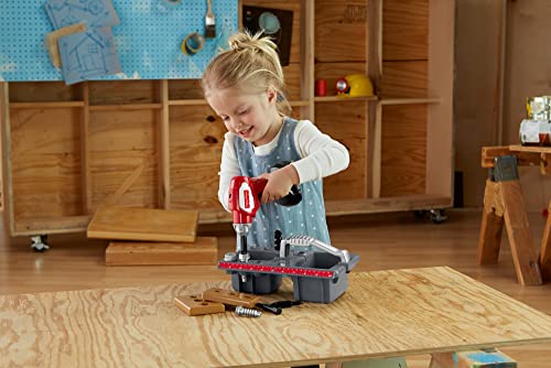 Fisher-Price Preschool Toy Drillinâ Action Tool Set with Sounds, 10 Pieces for Construction Pretend Play for Kids Ages 3+ Years
