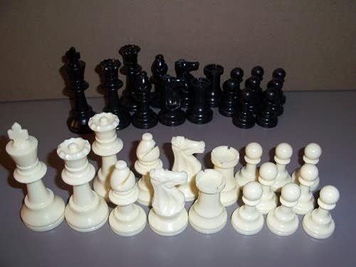 Staunton Tournament Chess Pieces, Triple Weighted with 3.75" King and 2 extra Queens