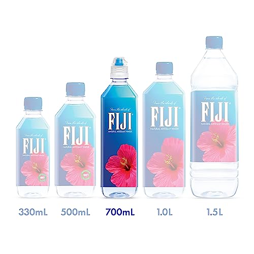 FIJI Natural Artesian Bottled Water 700 mL / 23.7 Fl Ounce (Pack of 12) - Sports Cap