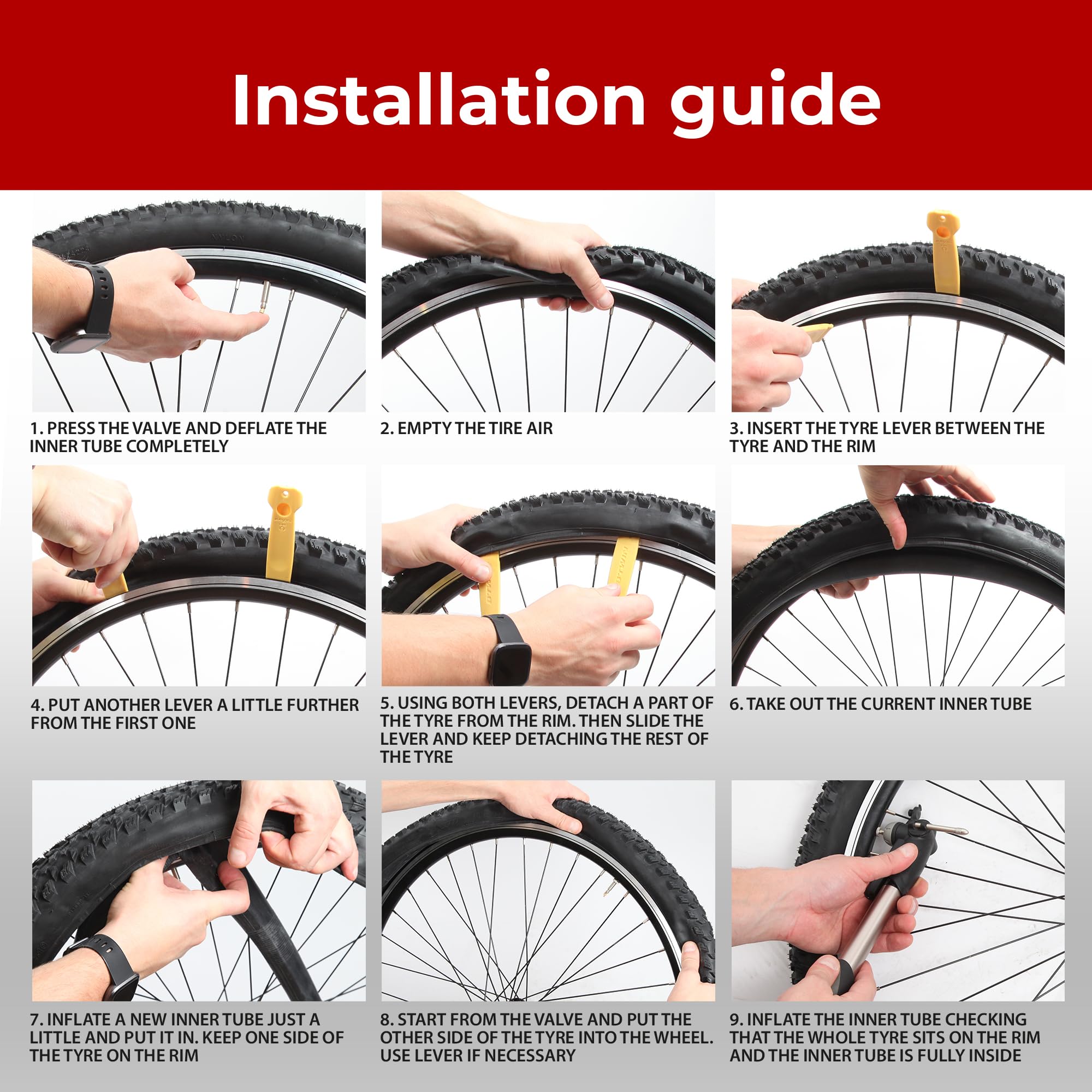 Fincci Bike Inner Tube 29 x 2.1/2.125/2.2/2.3/2.35 - Presta Valve Inner Tubes 48mm for Cycle Bicycle Bike Tire - Pack of 2