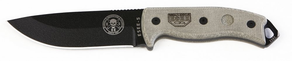 ESEE 5P Black Tactical Survival Knife w/ Sheath