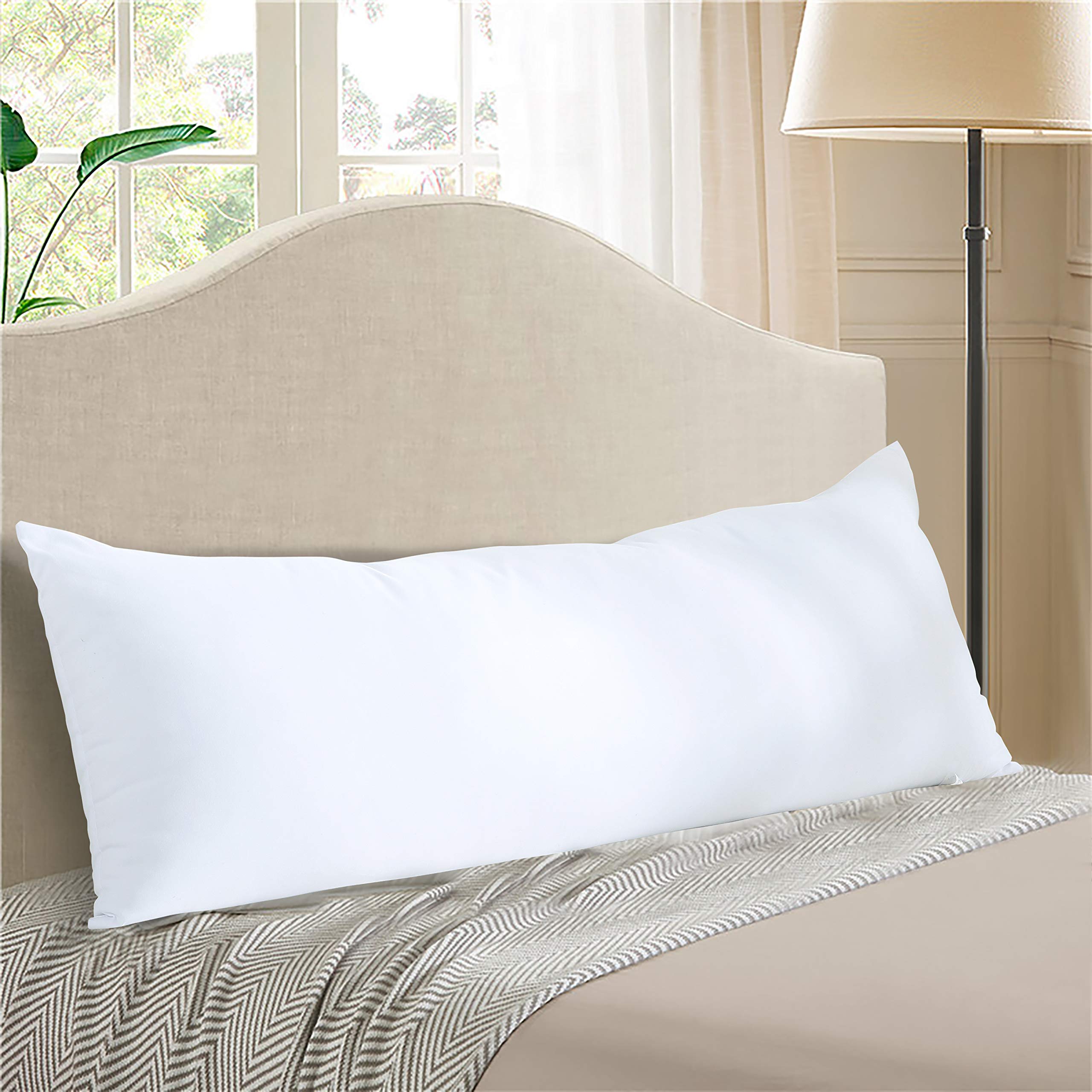 EVOLIVE Ultra Soft Microfiber 21"x54" Long Body Pillow, Full Body Pillow Insert Pregnancy Pillow (21"x54" Body Pillow)