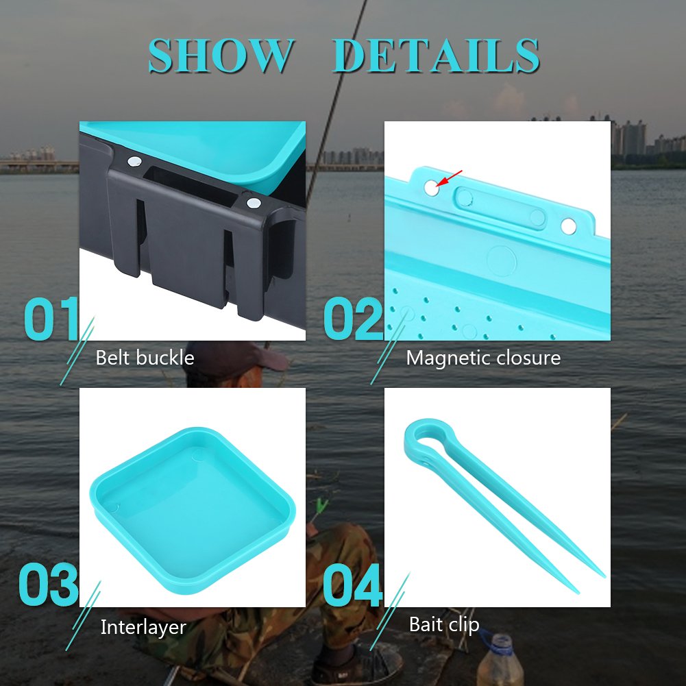 Fishing Bait Case, Plastic Fishing Bait Holder Box Worm Lure Storage Case with Clip Perfect for Fishing
