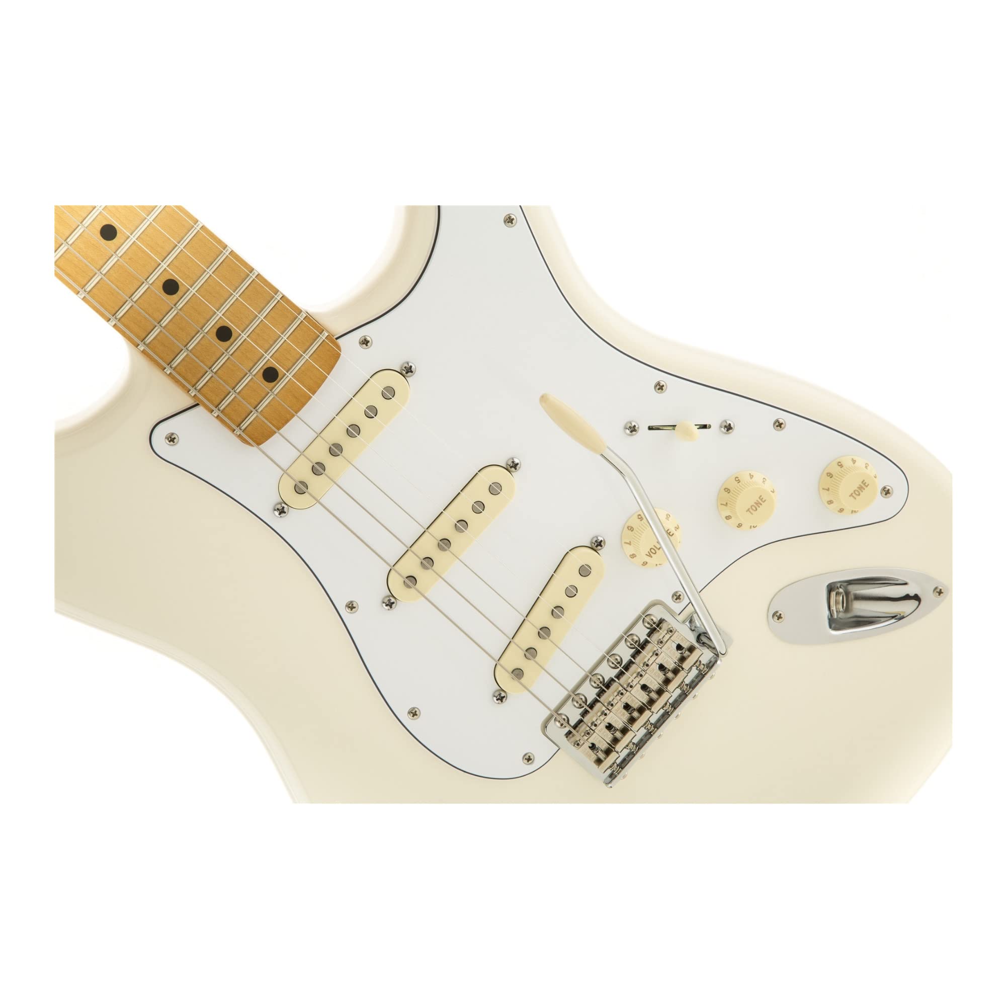 Fender Jimi Hendrix Stratocaster Electric Guitar, with 2-Year Warranty, Olympic White, Maple Fingerboard
