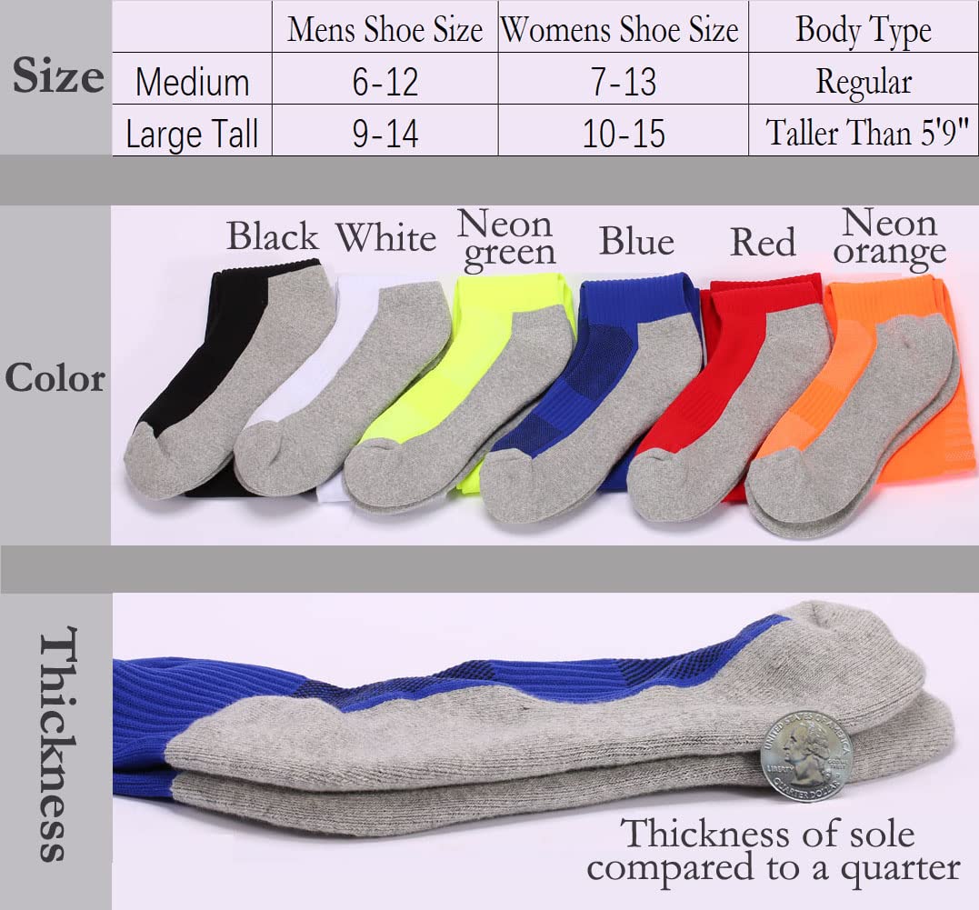 Fitliva Knee High Socks for Men Women Thick Cotton Nylon Sport and Work Boot Socks (3 Pair Black Size L)