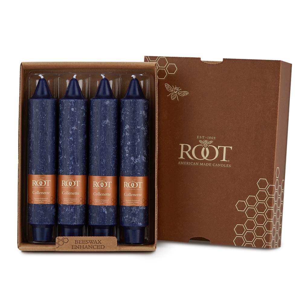 Root Candles 597220 Unscented Timberline Collenette 7-Inch Dinner Candles, 4-Count, Abyss