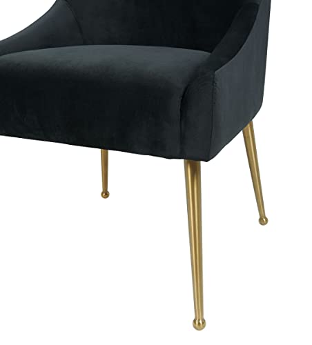 TOV Furniture Beatrix Ultra Modern Velvet Upholstered Dining Side Chair, 22" Black