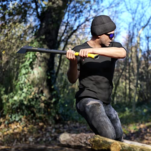 LEXIVON V28 Chopping Axe, 28-Inch Lightweight Fiber-Glass Composite Handle & Ergonomic TPR Grip | Protective Carrying Sheath Included (LX-V28)