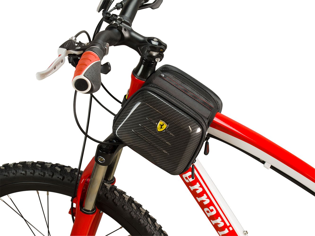 Ferrari Bike Cycling, Mountain Road, Bicycle Wrapping, Rear Seat Bag, Carbon, Front Frame Saddle Bag, Trunk Pannier Bag.