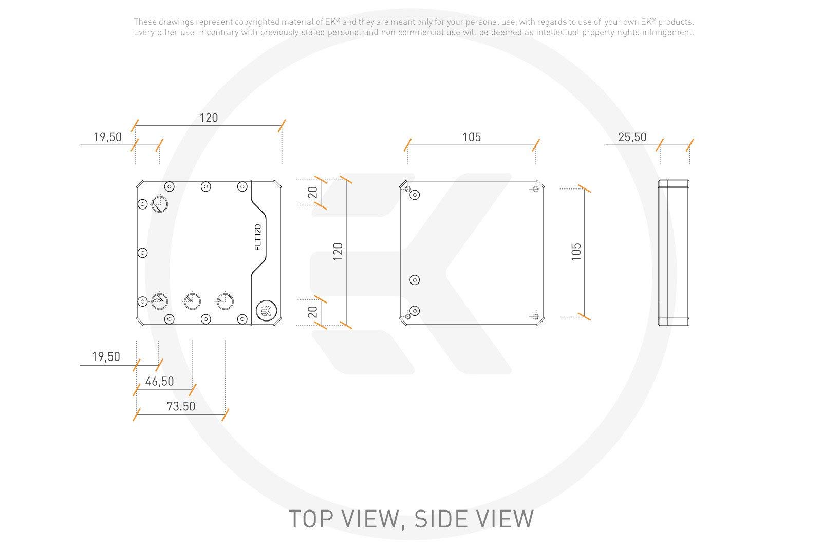 EKWB EK-Quantum Volume FLT 120 Reservoir, Digital RGB, Plexi