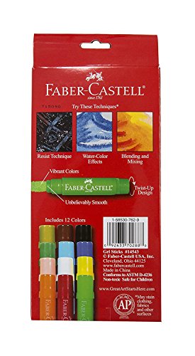 Faber-Castell Gel Sticks - 12 Twistable Watercolor Crayons for Kids with Brush - Watercolors for Kids