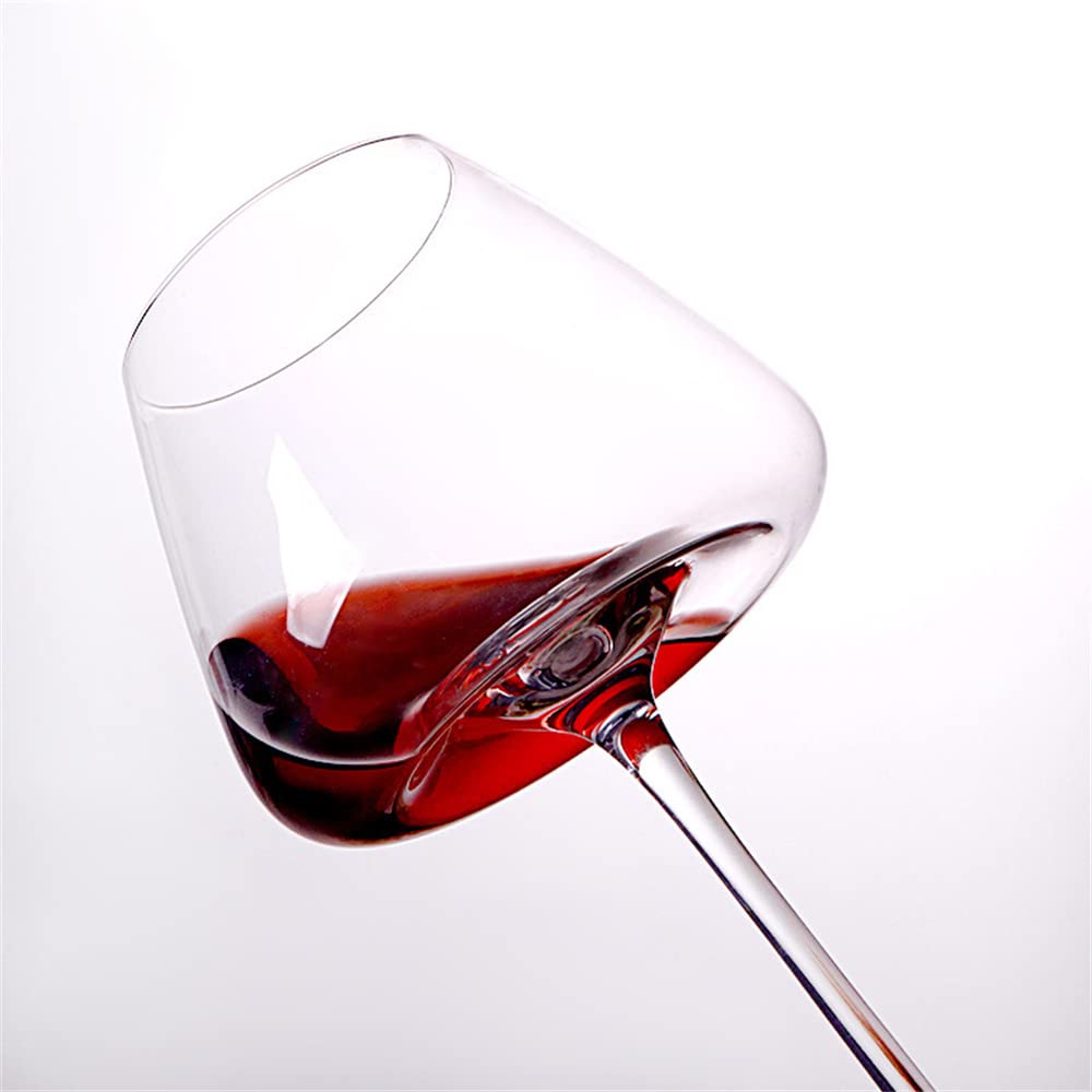 HALAWAKA Lead-Free Crystal Concave Bottom Red Wine Glasses Goblet(2PC - Black Bow Tie Crystal Wine Glass Champagne Glasses Bordeaux Cocktail Glass Cup