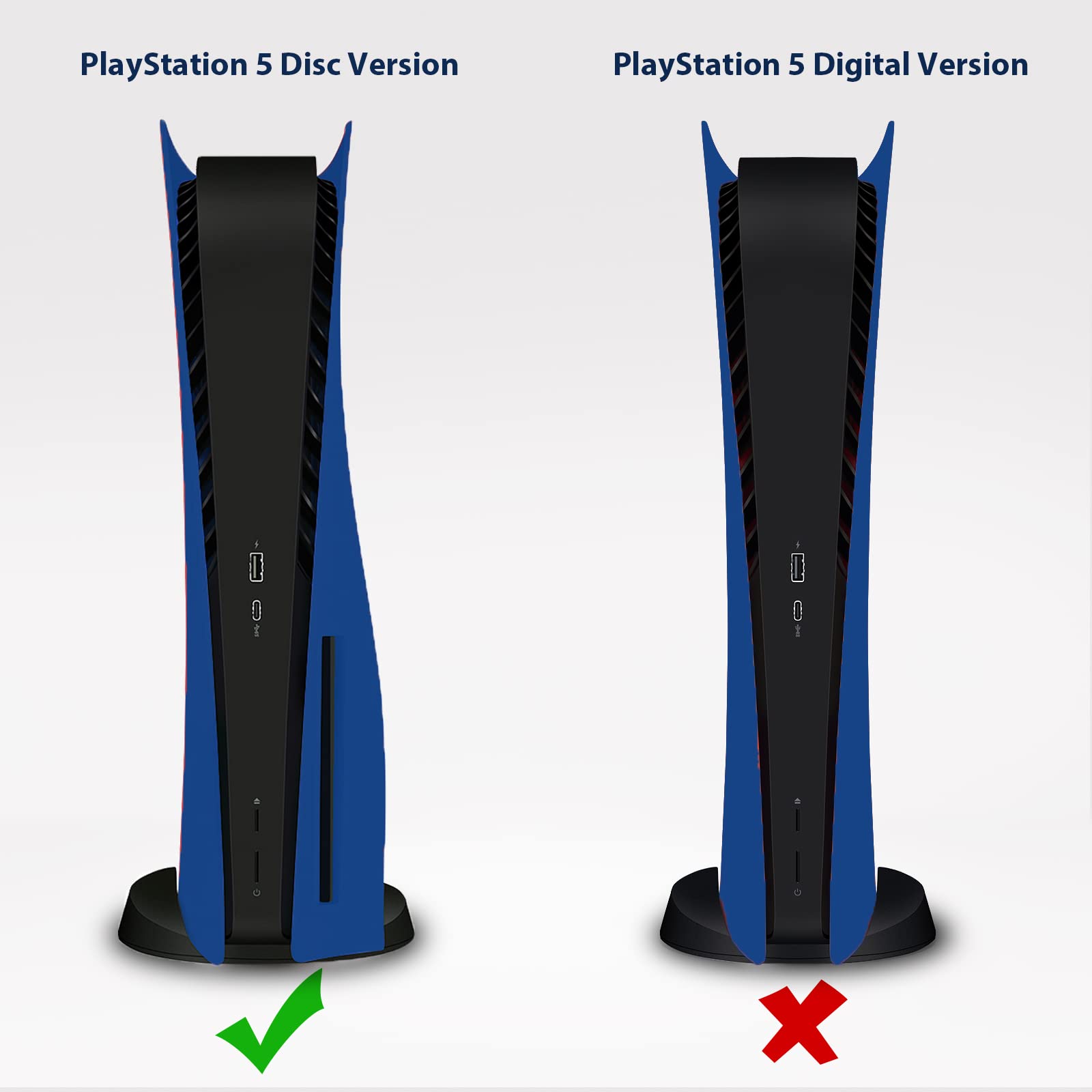 Faceplates Compatible with PS5 Console, PS5 Face Plates Dust Cover Console Skins,ABS Anti-Scratch Dustproof Cover Replacement Shell Plates,Disc Edition (Blue)
