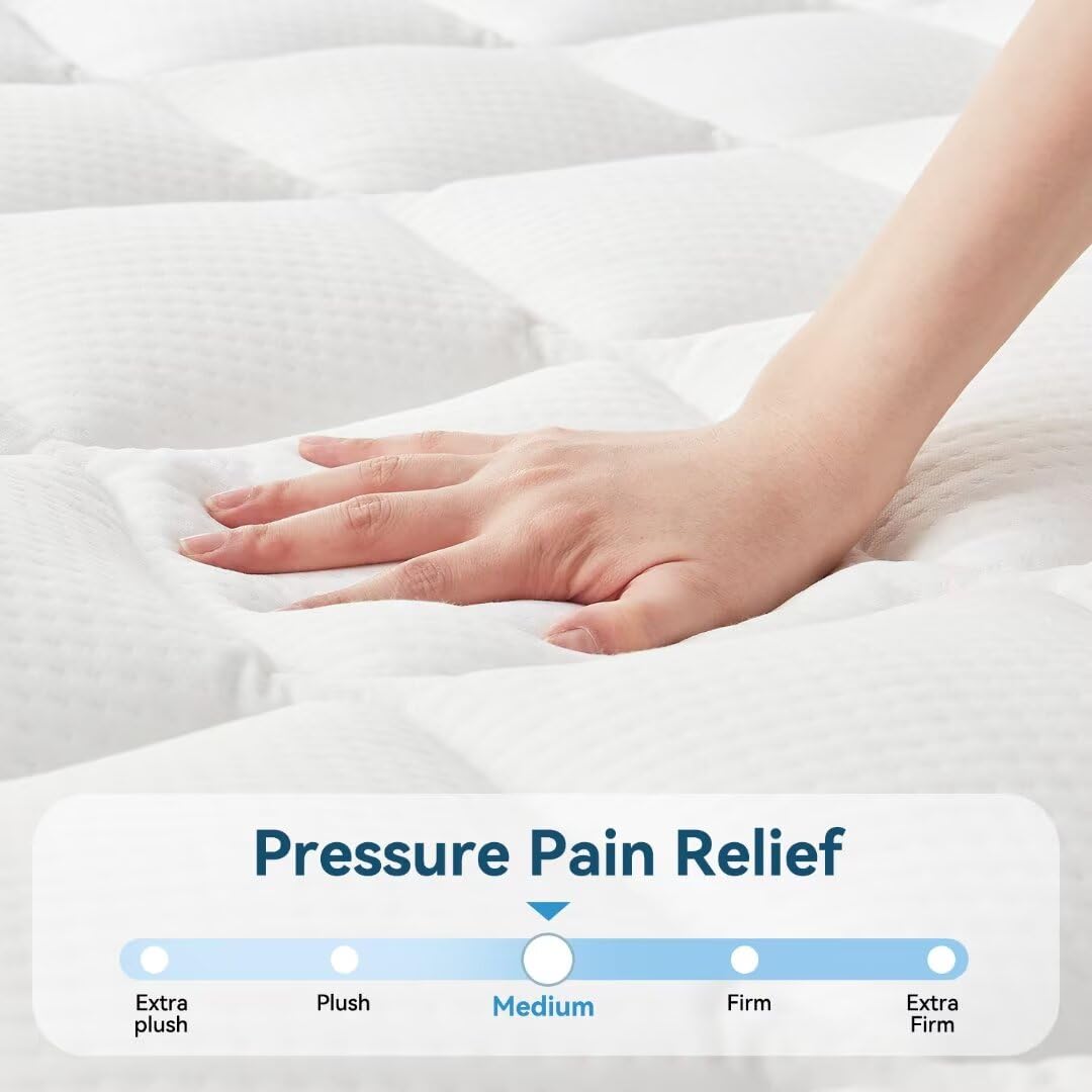 Topllen Full Size Mattress in a Box, Cooling Gel Memory Foam Mattress for Pressure Relief,Fiberglass-Free,CertiPUR-US® Certified,5inch