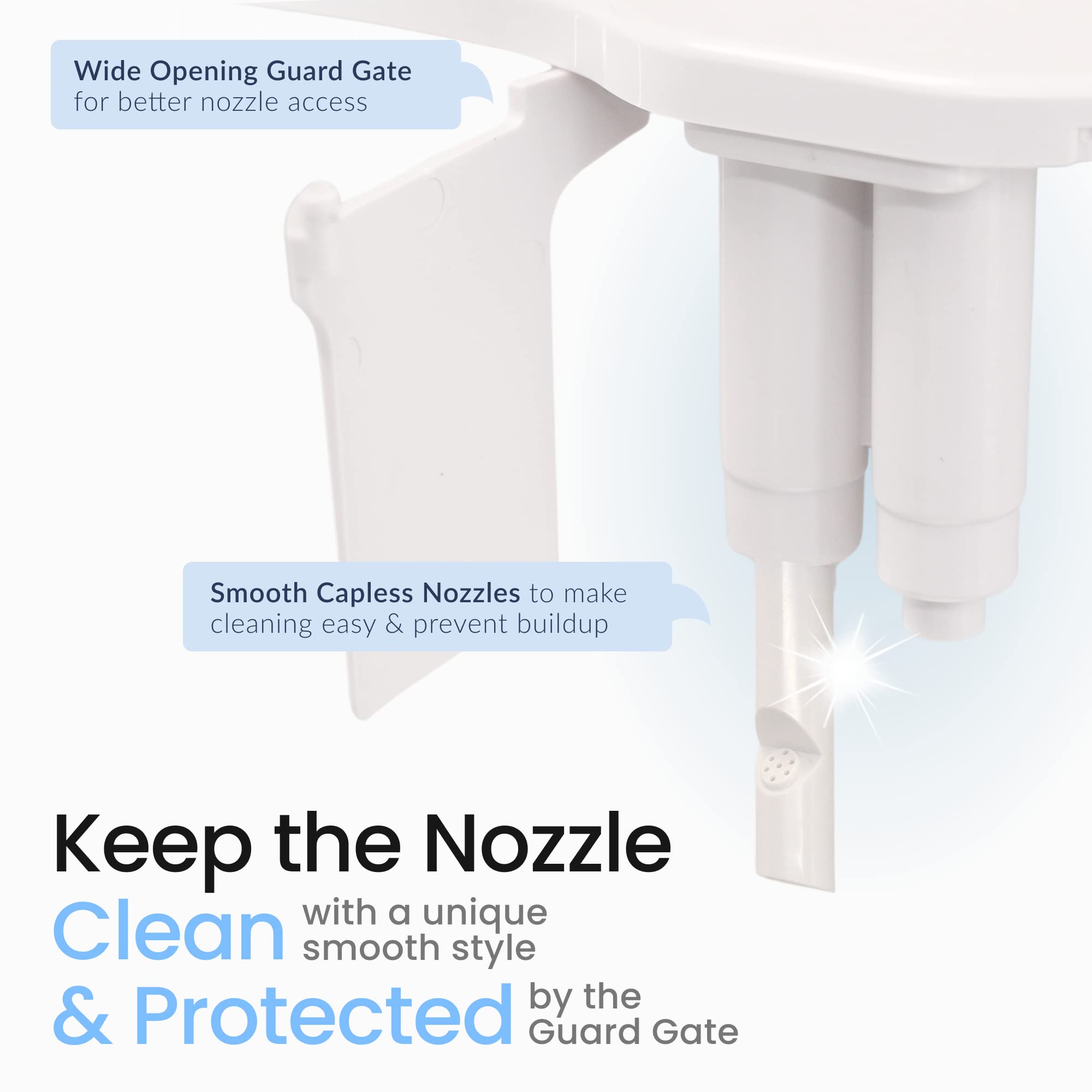 LUXE Bidet NEO 320 Plus - Only Patented Bidet Attachment for Toilet Seat, Innovative Hinges to Clean, Slide-in Easy Install, Advanced 360° Self-Clean, Warm, Dual Nozzles, Feminine & Rear Wash (Chrome)