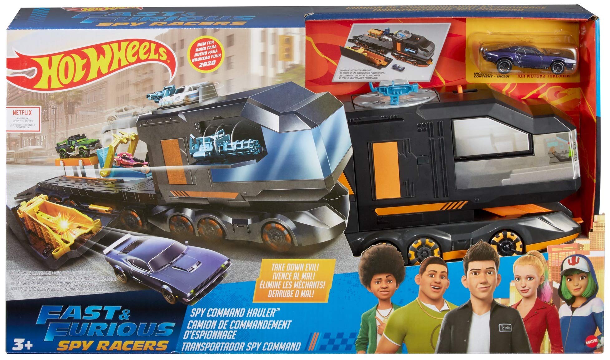 Hot Wheels Fast & Furious Spy Command Hauler Play Set Transporter Great gift idea for kids ages 4 and older