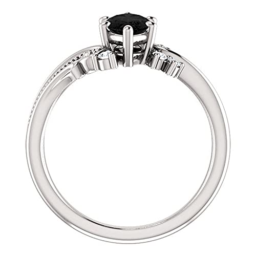 Filigree Black Marquise Ring White Gold, Floral Marquise Shape Onyx Black Simulated Diamonds Engagement Ring, Woodland Black Marquise Proposal Ring, Twig Leaf Ring (7)