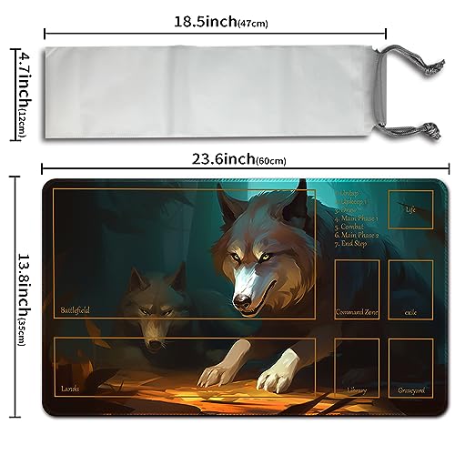 FEROCIOUS PUP Premium Gaming Mat 60 x 35 cm TCG Compatible with OCG CCG RPG MTG Gaming Mat, Mouse Mat