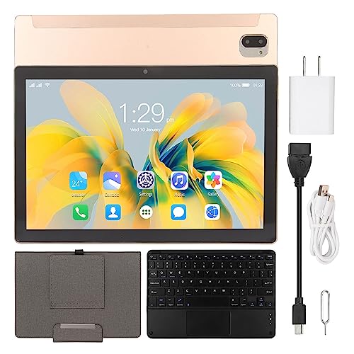 HEEPDD HD Tablet, Gaming Tablet Dual Camera 7000mAh Battery 6GB RAM 128GB ROM 3 Card Slots 10.1 Inch FHD Octacore CPU (US Plug)