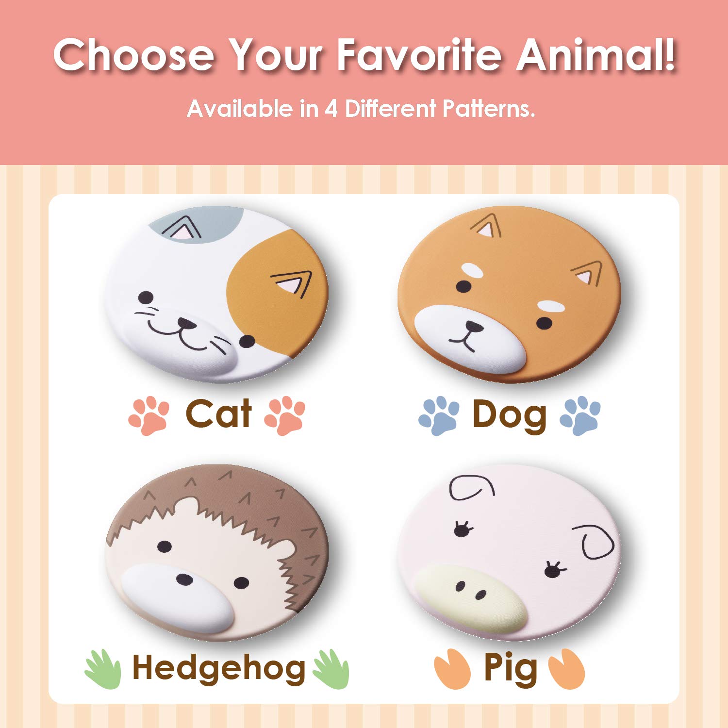 ELECOM Animal Mouse Pad with Wrist Rest Ergonomic Design Reduce Fatigue Home School Office Gift, Dog (MP-AN01DOG)