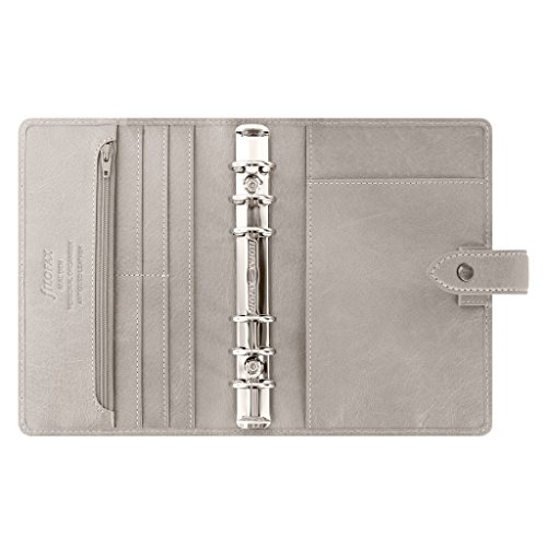 Filofax Malden Leather Organizer Agenda Calendar Bundle with DiLoro Ballpoint Pen (Stone 2022-2023 With Pen, Personal Paper Size 6.73" x 3.74")