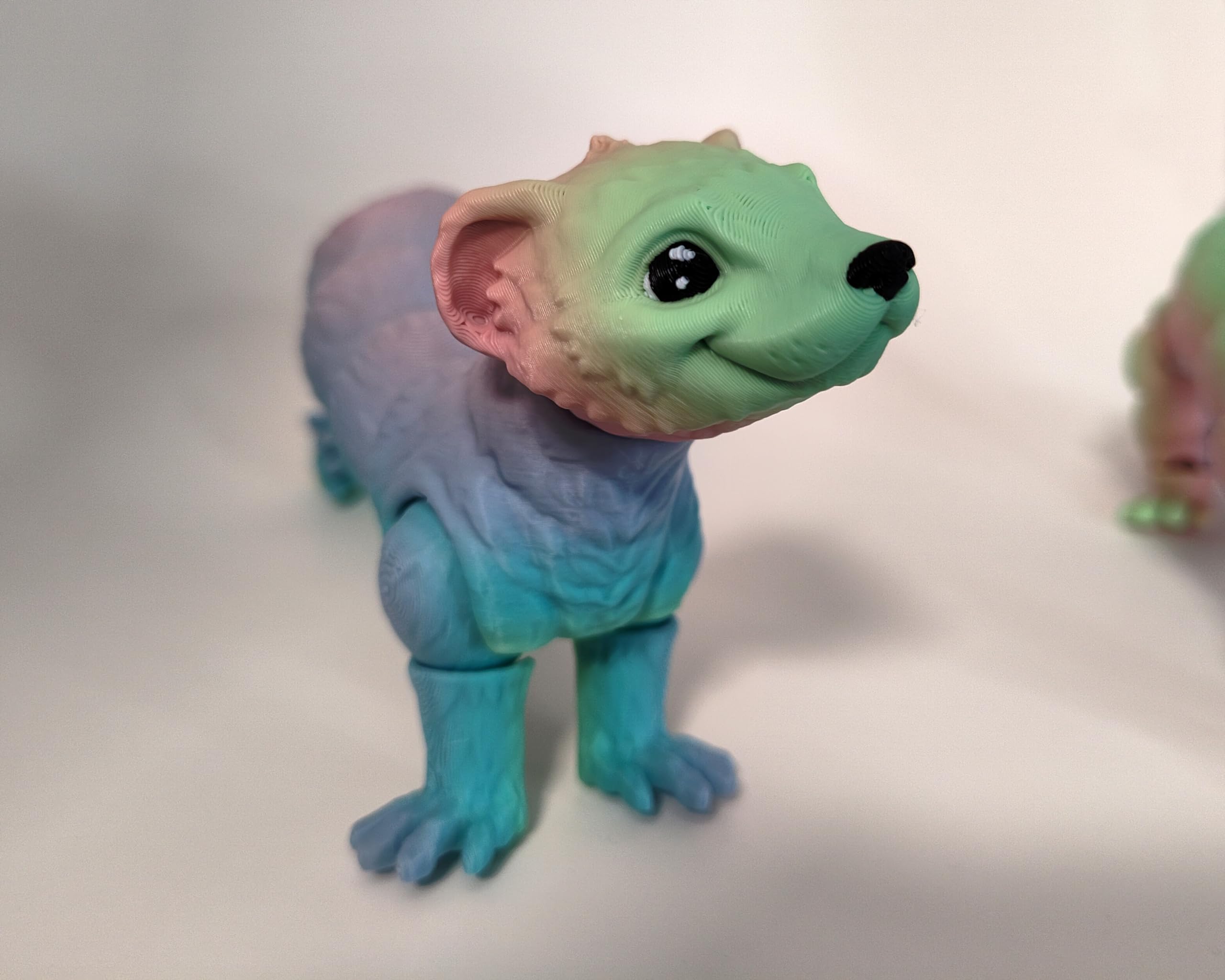 Ferret Fidget Adorable Sensory Toy Desktop Fidget, ADHD Fidget - 3D Printed for Adults and Teens (Small, Black)