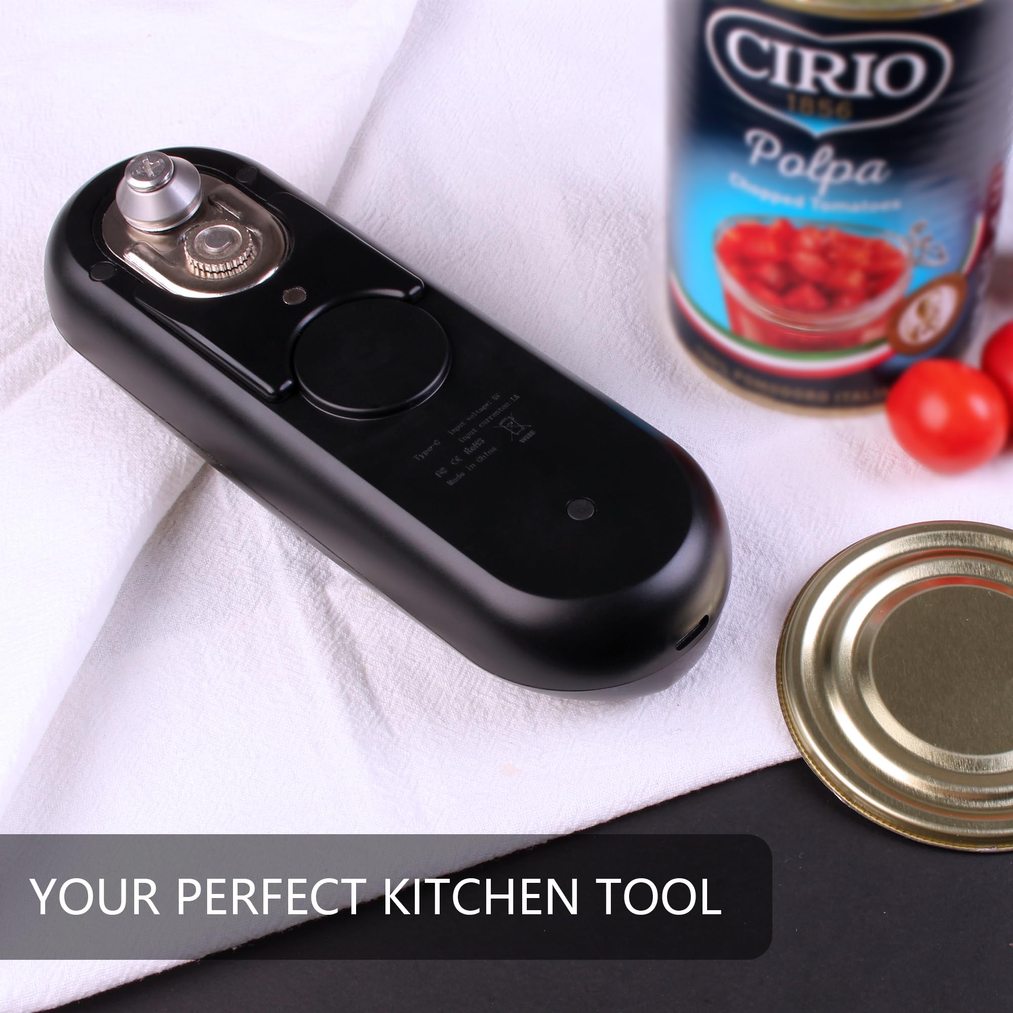 Electric Can Opener for Kitchen, Smooth Edge Automatic Rechargeable Can Openers, Easy Can Opener for Seniors with Arthritis Left Handed