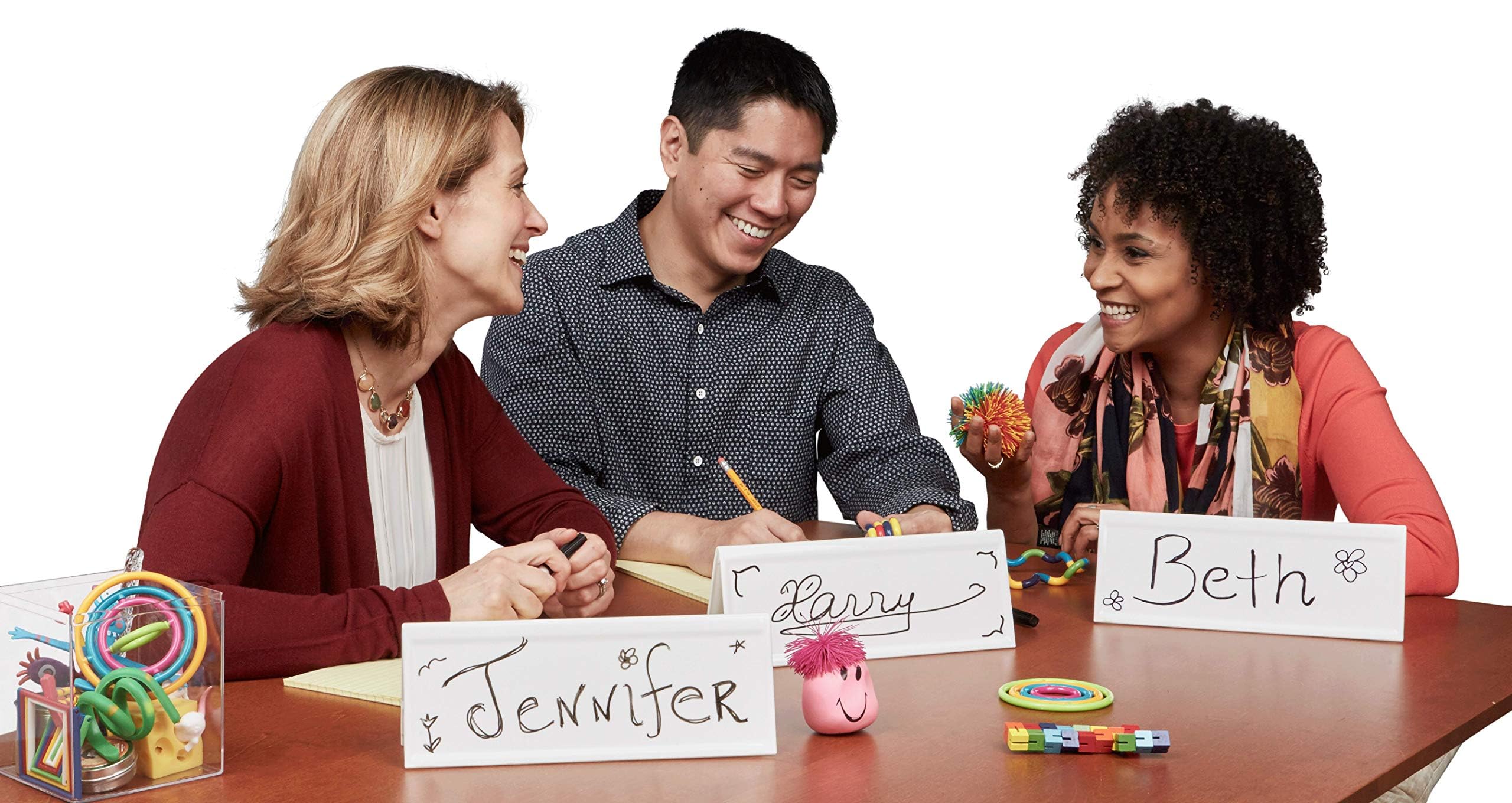 Trainers Warehouse Heavy Duty Premium Set of 30 Dry-Erase Name Cards | Space-Saver (8.75" x 3") 2-Sided Reusable White, Dry-Erase Tent | Set Includes, Name Cards, Markers, Mini-Erasers & Tote