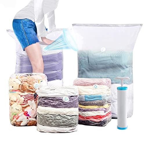 Vacuum Storage Bags , Jumbo 5 Pack ( 39.3 x 31.5 x 12.5 Inch) Large Vacuum Storage bags,80% More Storage! for Vacuum Storage Bags for Comforters, Blankets, Bedding, Clothing. Closet Organizers and Storage, No Pump Needed (5pcs( 39.3x 31.5 x 12.5 inches))