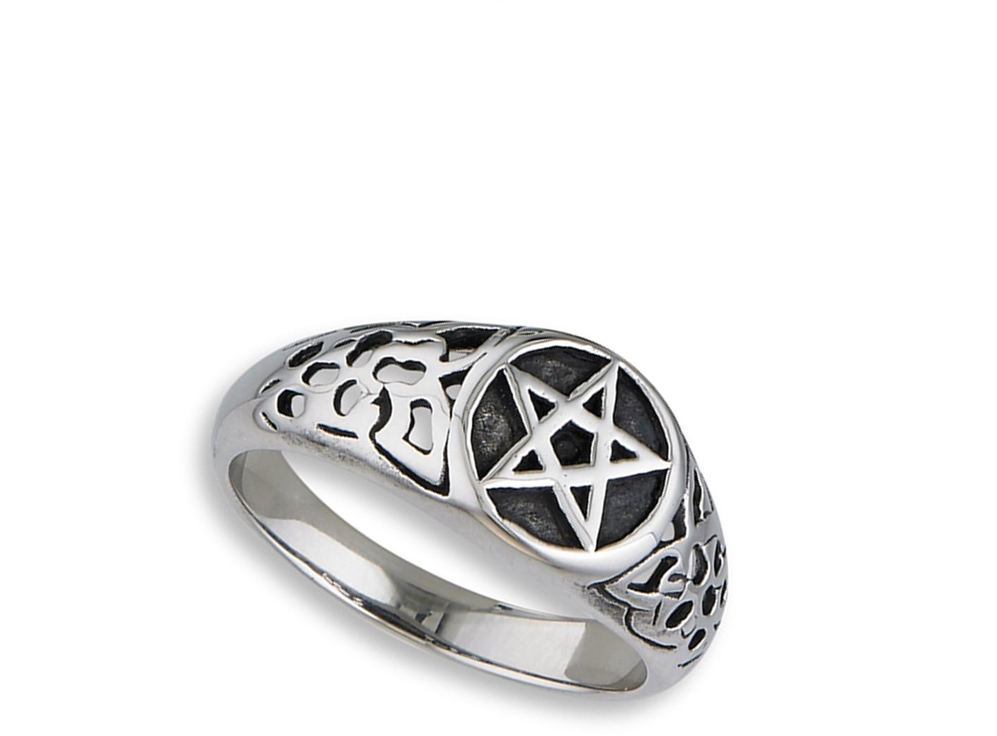 Filigree Pentagram Star Cute Fashion Ring New Stainless Steel Band Size 7