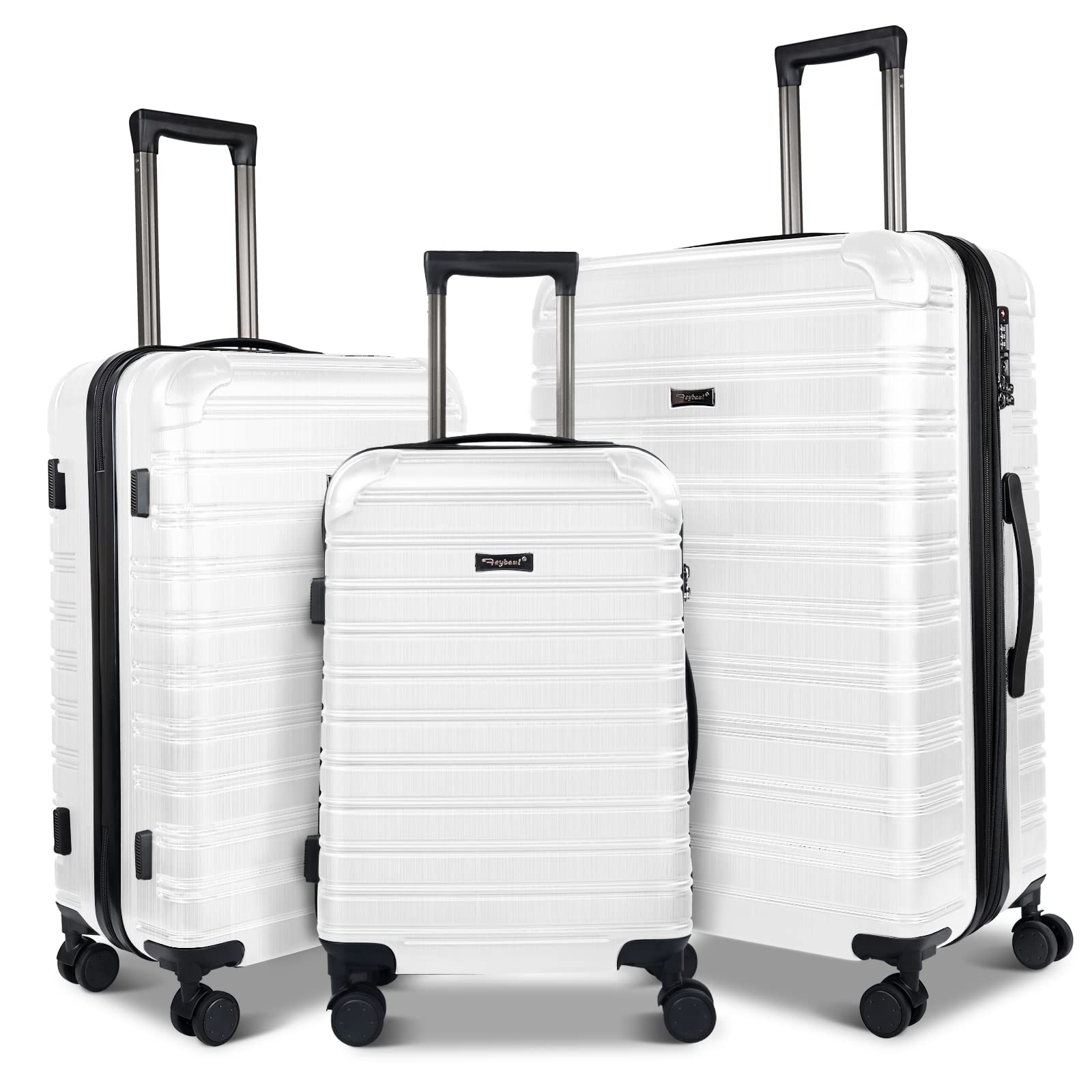 Feybaul Luggage Sets (Only 28in Expandable) Carry on Suitcase with Spinner Wheels,White