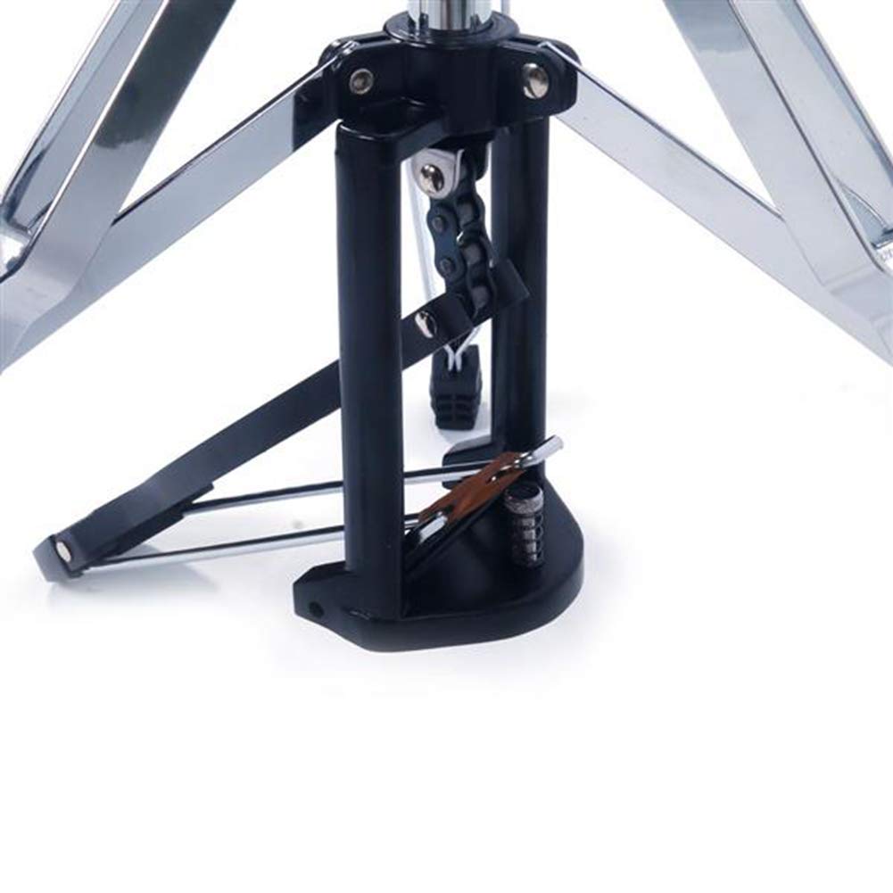 Estink Foldable Portable Hi-Hat Stand,Pedal Control Style Drum Hi-Hat Cymbal Stand with Pedal Silver and Black (Hi-Hat Stand)