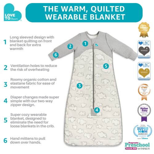 Love to Dream Organic Merino Wool Warm Baby Sleep Bag (6-18 Mo), Super Soft Temp Regulating Sleeping Sack, 2.5TOG Warm Wearable Blanket, Pink