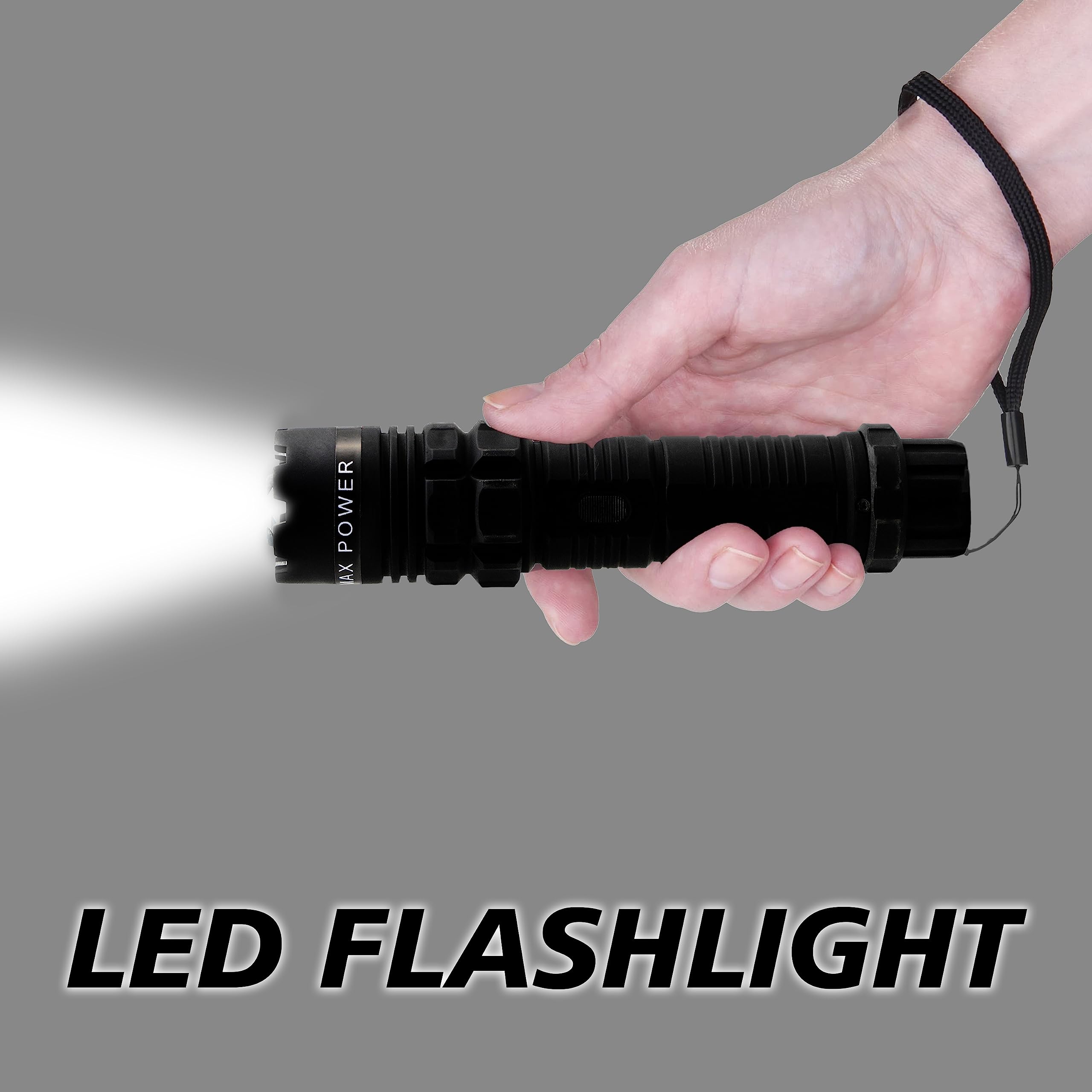 FIGHTSENSE Heavy Duty Flashlight Stun Gun & Pepper Spray Combo Set for Self Defense - Rechargeable Batteries - Bright LED Flashlight with Three Modes for Men Or Women (Purple Combo)