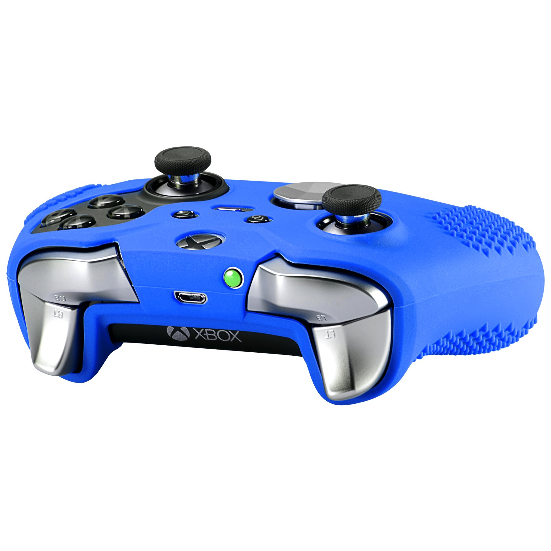 eXtremeRate Soft Anti-Slip Silicone Controller Cover Skins Thumb Grips Caps Protective Case for Xbox One Elite - Black
