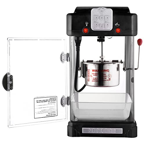 Pop Pup Countertop Popcorn Machine β 2.5oz Kettle with Measuring Spoon, Scoop, and 25 Serving Bags by Great Northern Popcorn (Black) (83-DT6121)