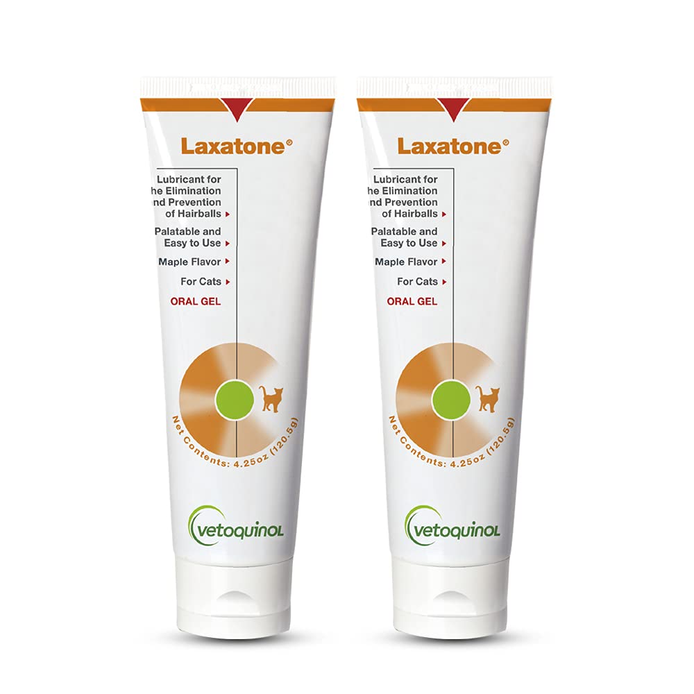 Vetoquinol Laxatone: Oral Hairball Lubricant Gel for Cats – Maple Flavored, 4.25oz 2 Pack